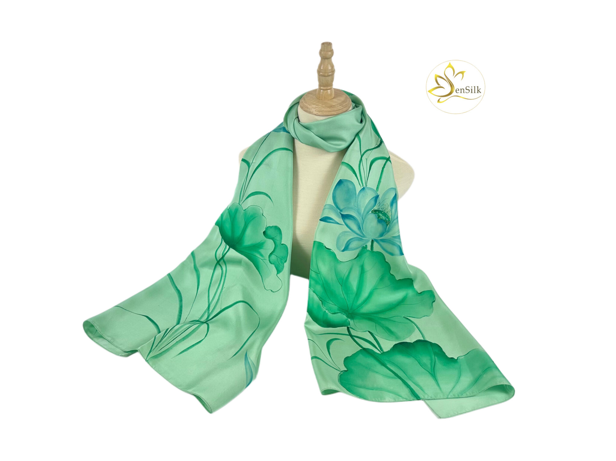 Elegant Hand-Painted Lotus Silk Scarf by SenSilk - The Symbol of Style ...